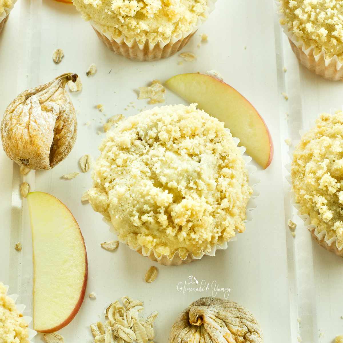 Apple Fig Oatmeal Muffins | Homemade & Yummy