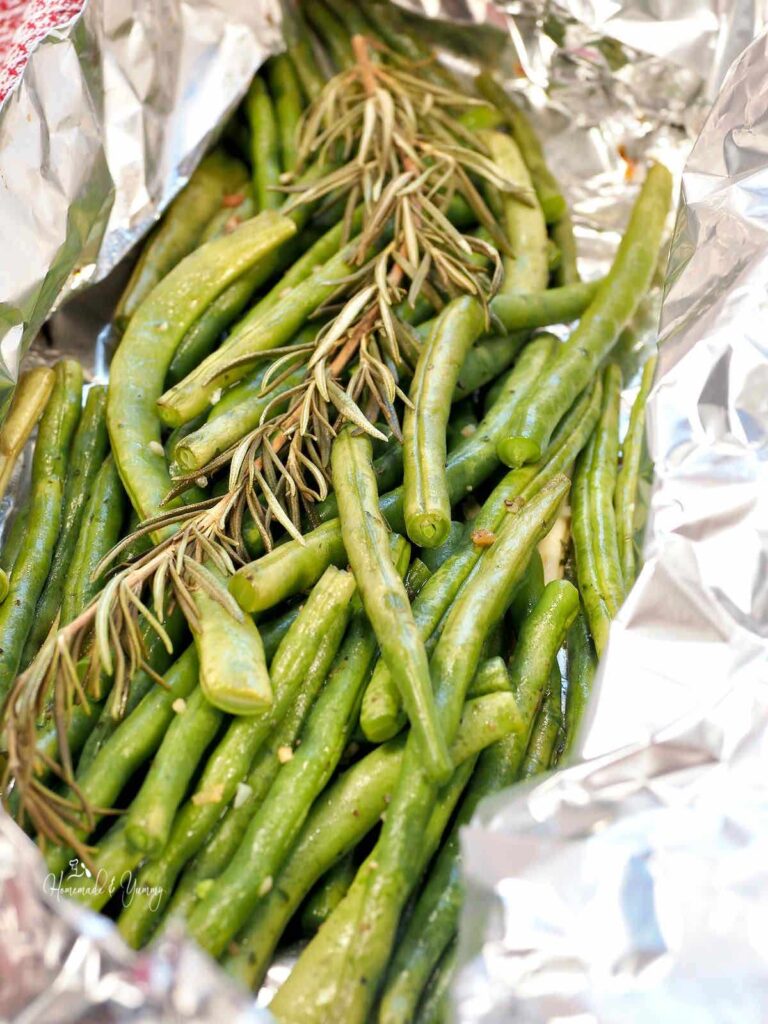 Foil Packet Grilled Green Beans | Homemade & Yummy